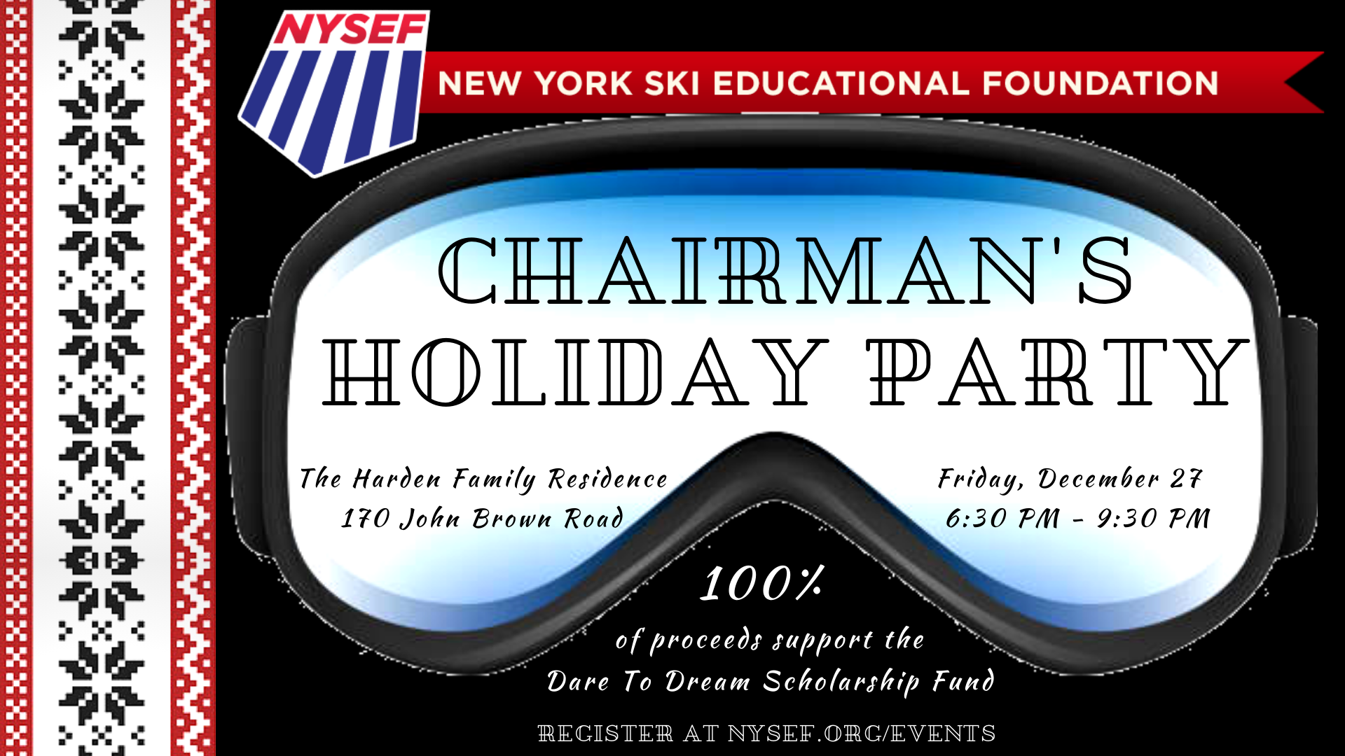 Chairman’s Holiday Party: December 27 – NYSEF